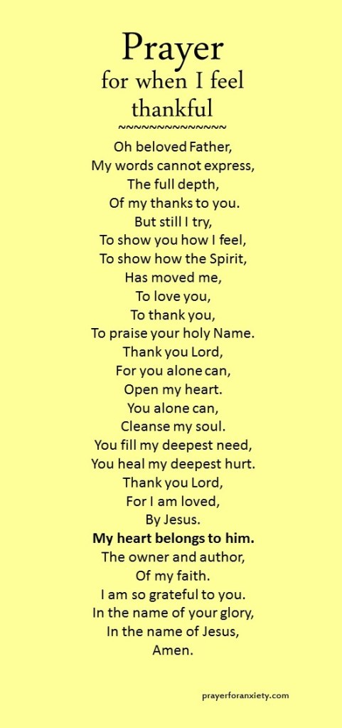 Prayer for when I feel thankful | Prayer For Anxiety