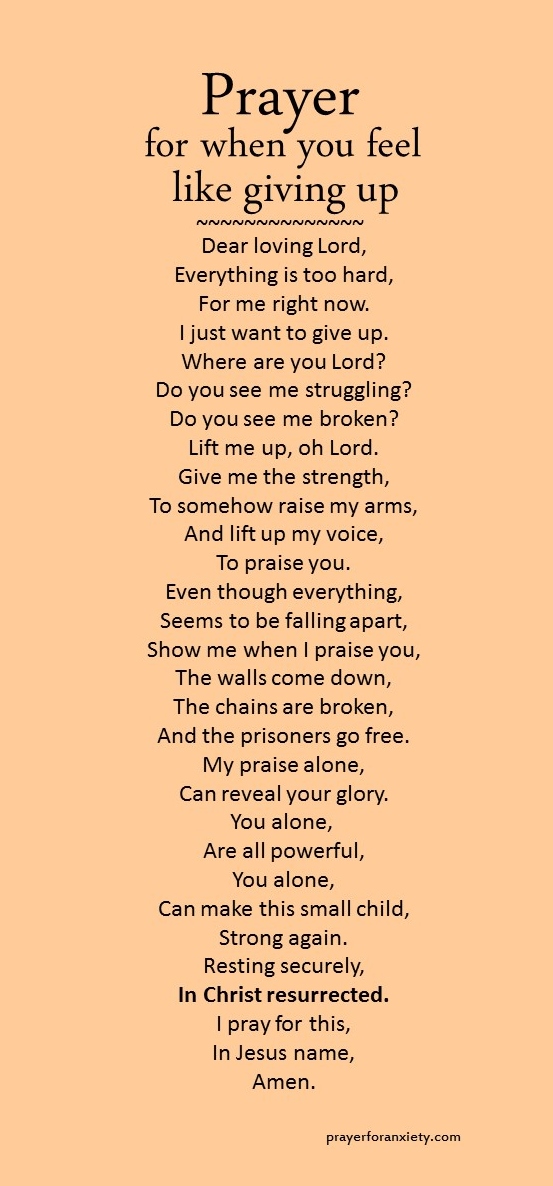 Prayer for when you feel like giving up | Prayer For Anxiety