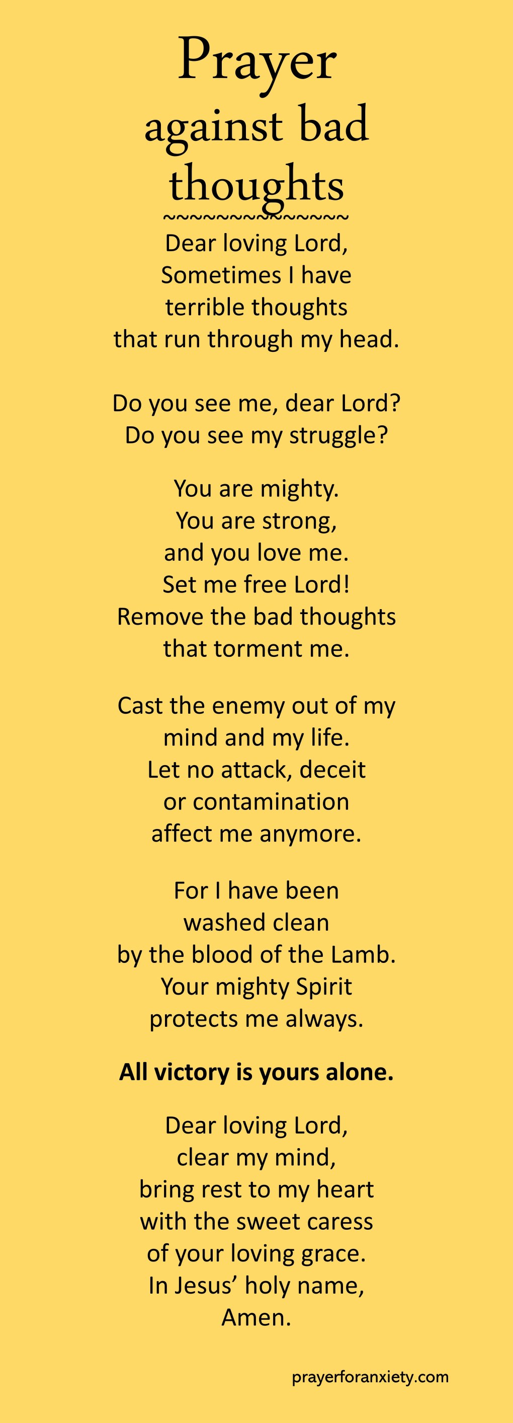 Prayer against bad thoughts | Prayer For Anxiety