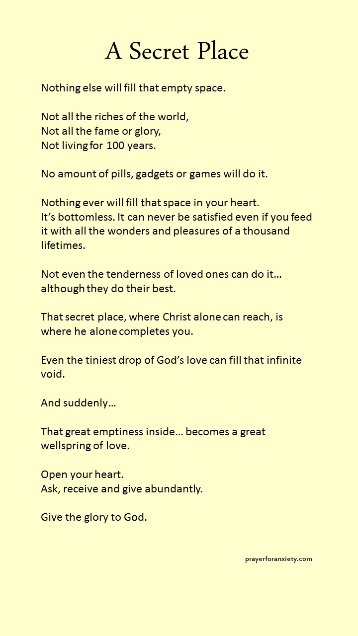 A Secret Place | Prayer For Anxiety
