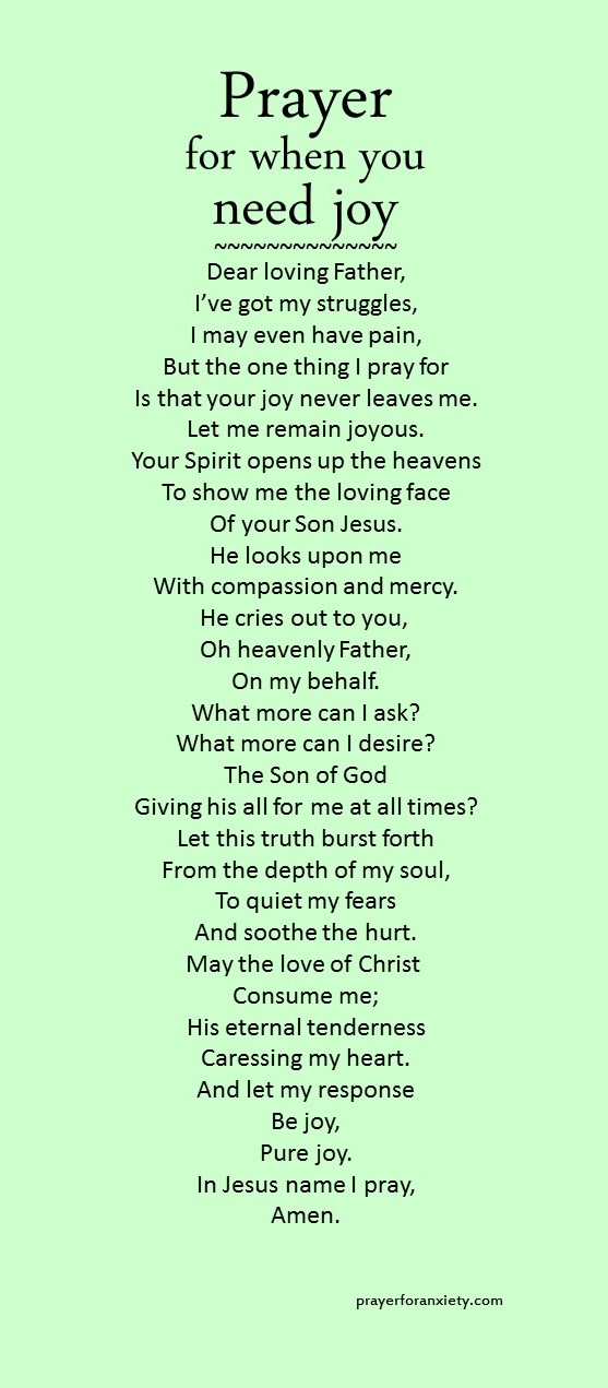 Prayer for when you need joy | Prayer For Anxiety