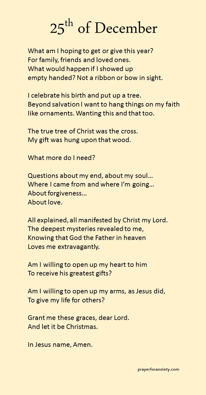 25th of December | Prayer For Anxiety