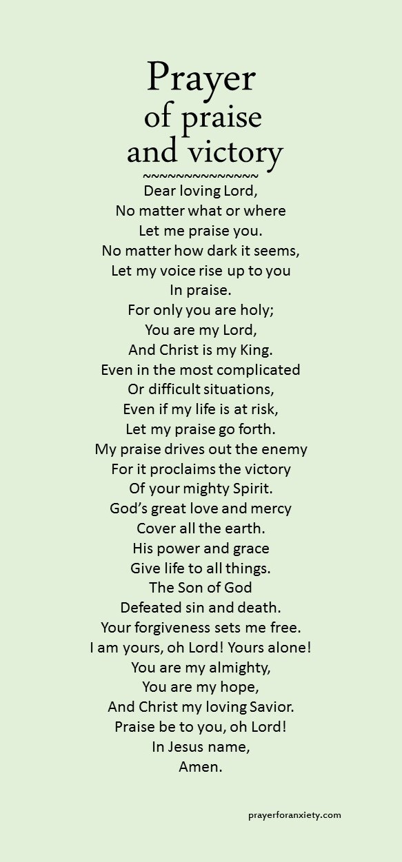 Prayer of praise and victory | Prayer For Anxiety