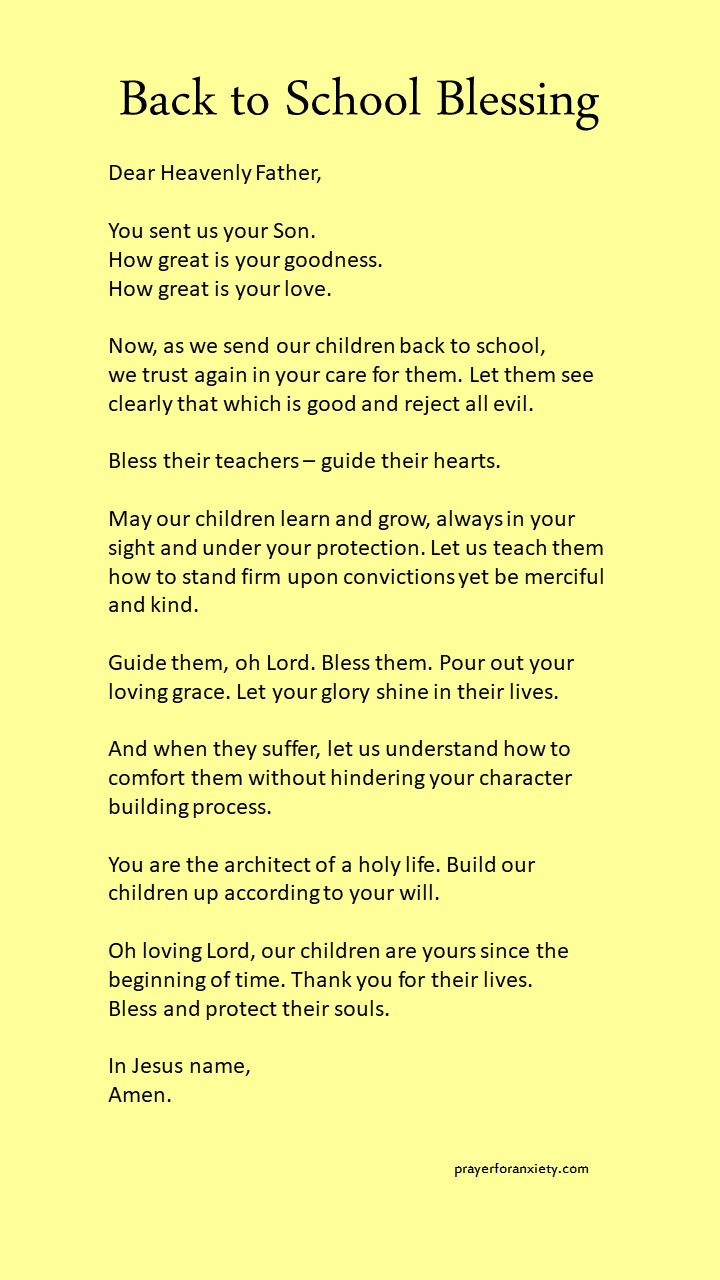 Back to school blessing | Prayer For Anxiety