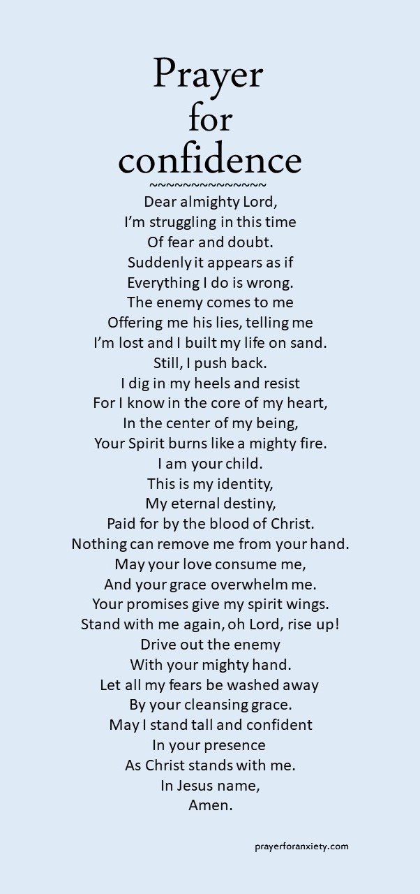 Prayer for confidence | Prayer For Anxiety
