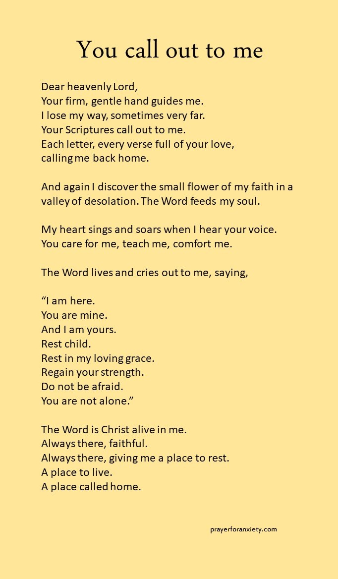 You call out to me | Prayer For Anxiety