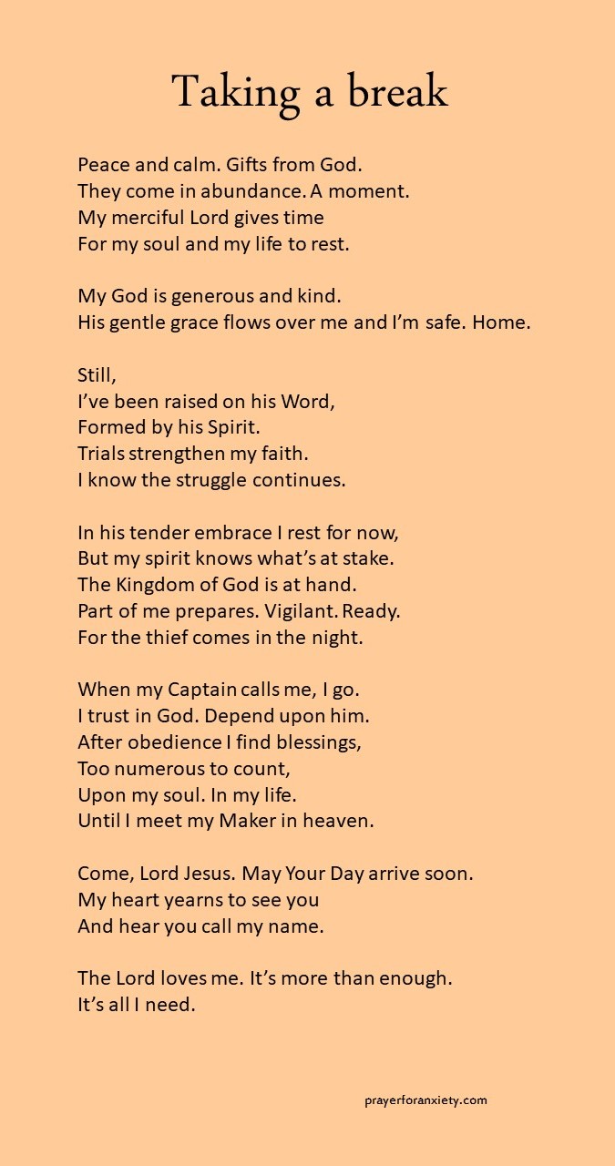 Taking a break | Prayer For Anxiety