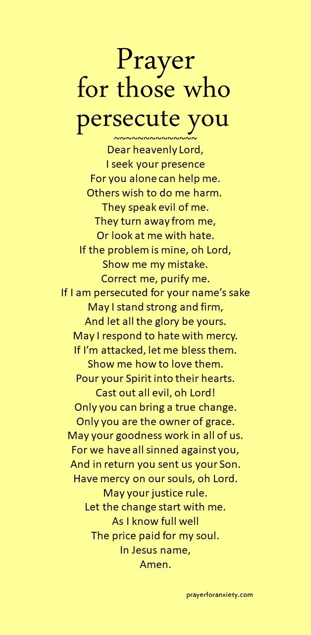 Prayer for those who persecute you | Prayer For Anxiety