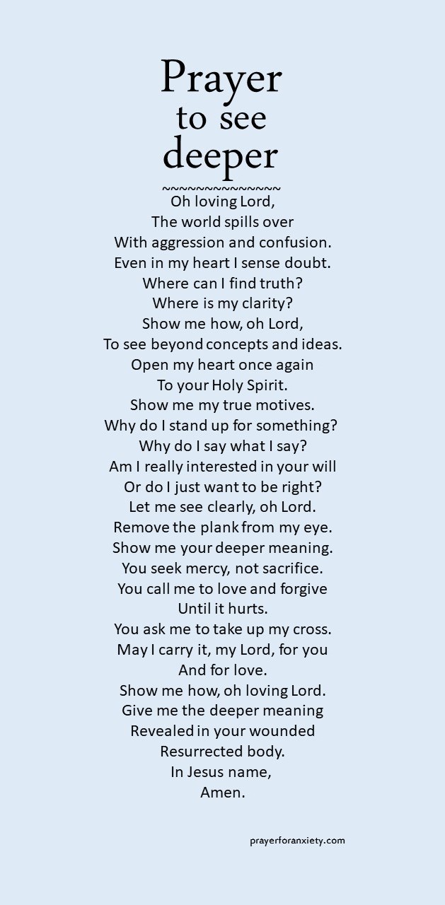 Prayer to see deeper | Prayer For Anxiety
