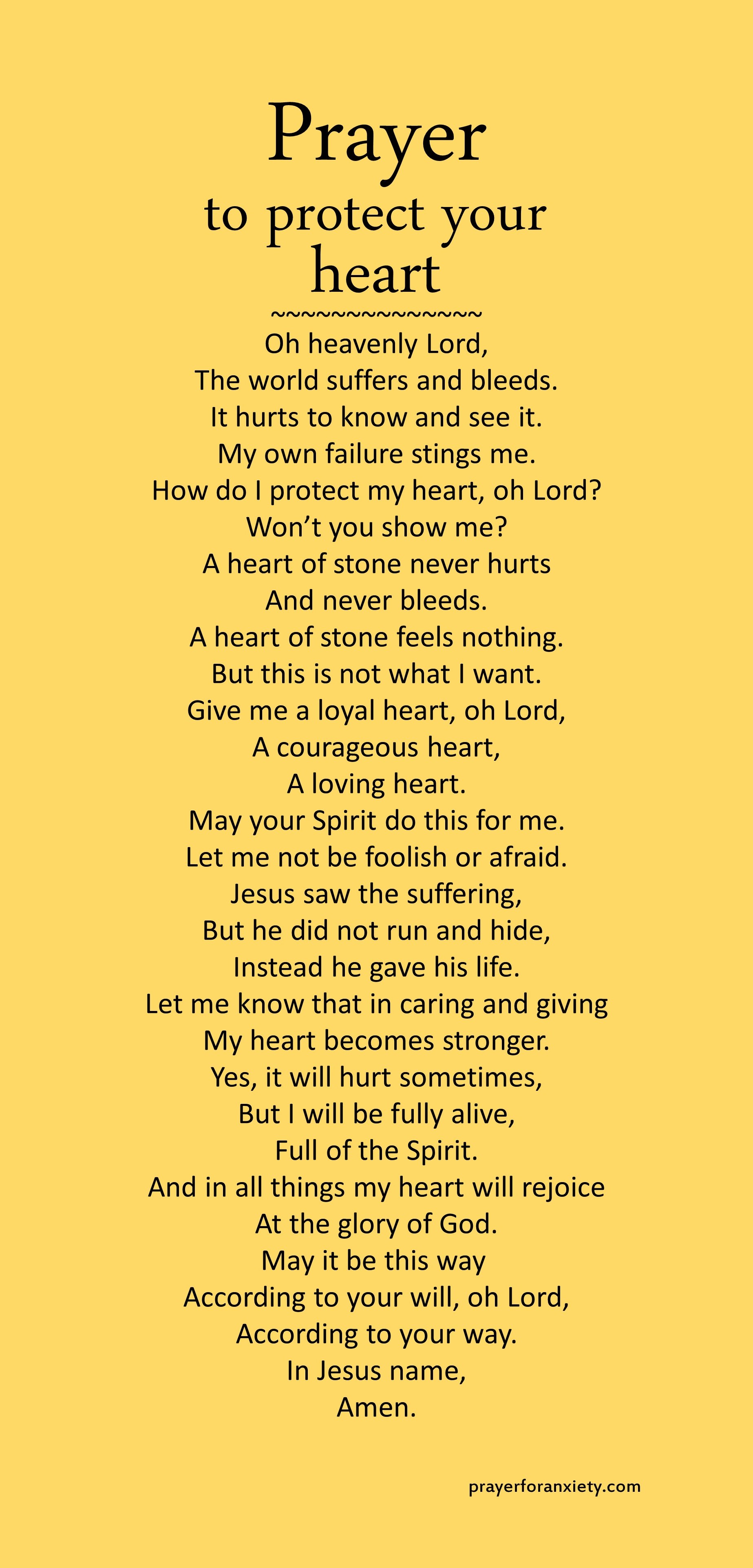 Prayer to protect your heart | Prayer For Anxiety