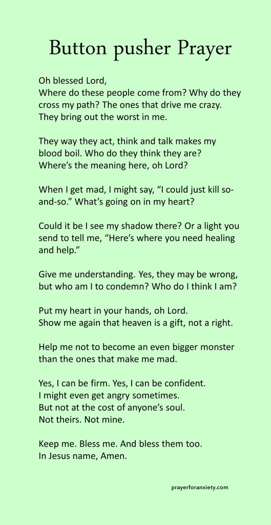 Button pusher prayer | Prayer For Anxiety