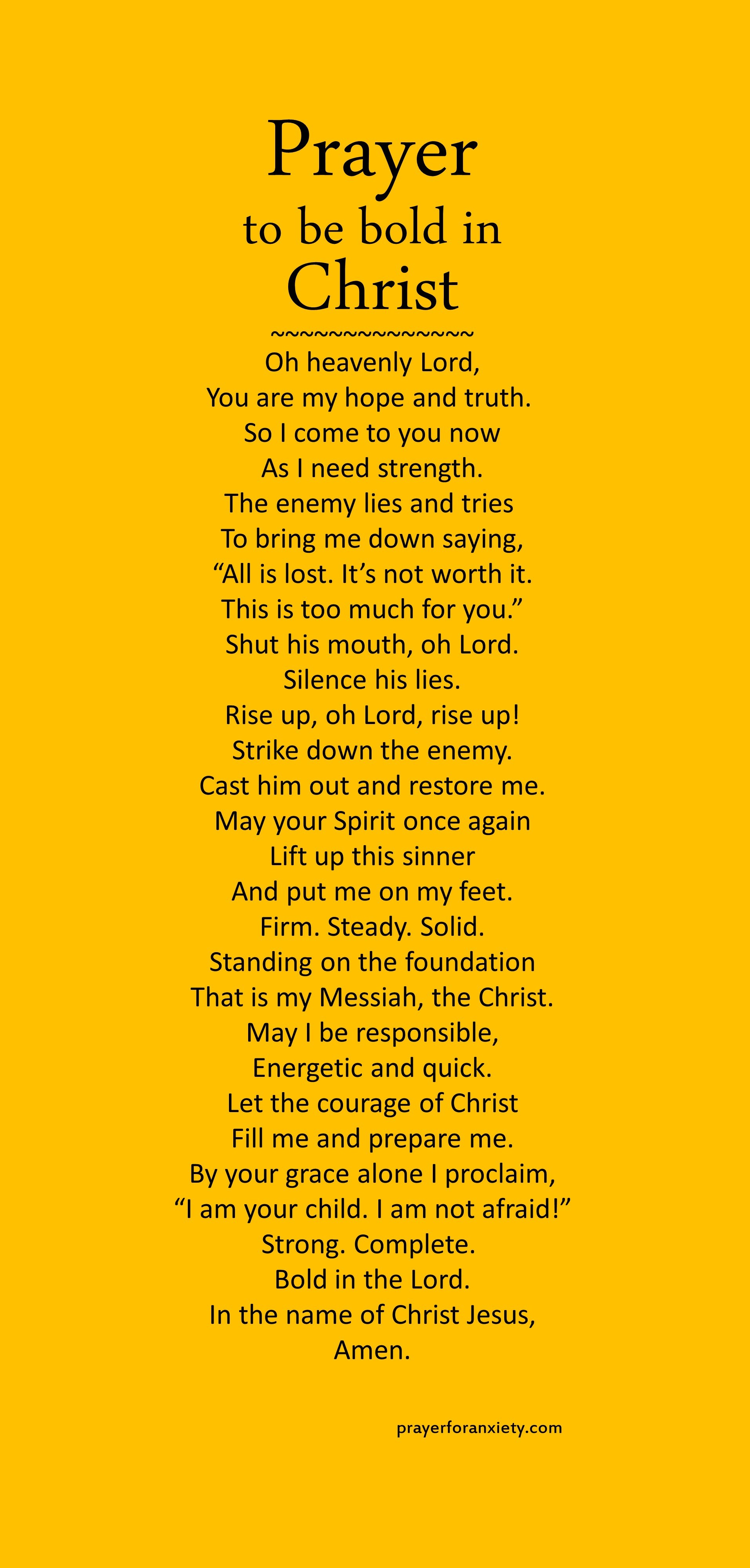 Prayer to be bold in Christ | Prayer For Anxiety