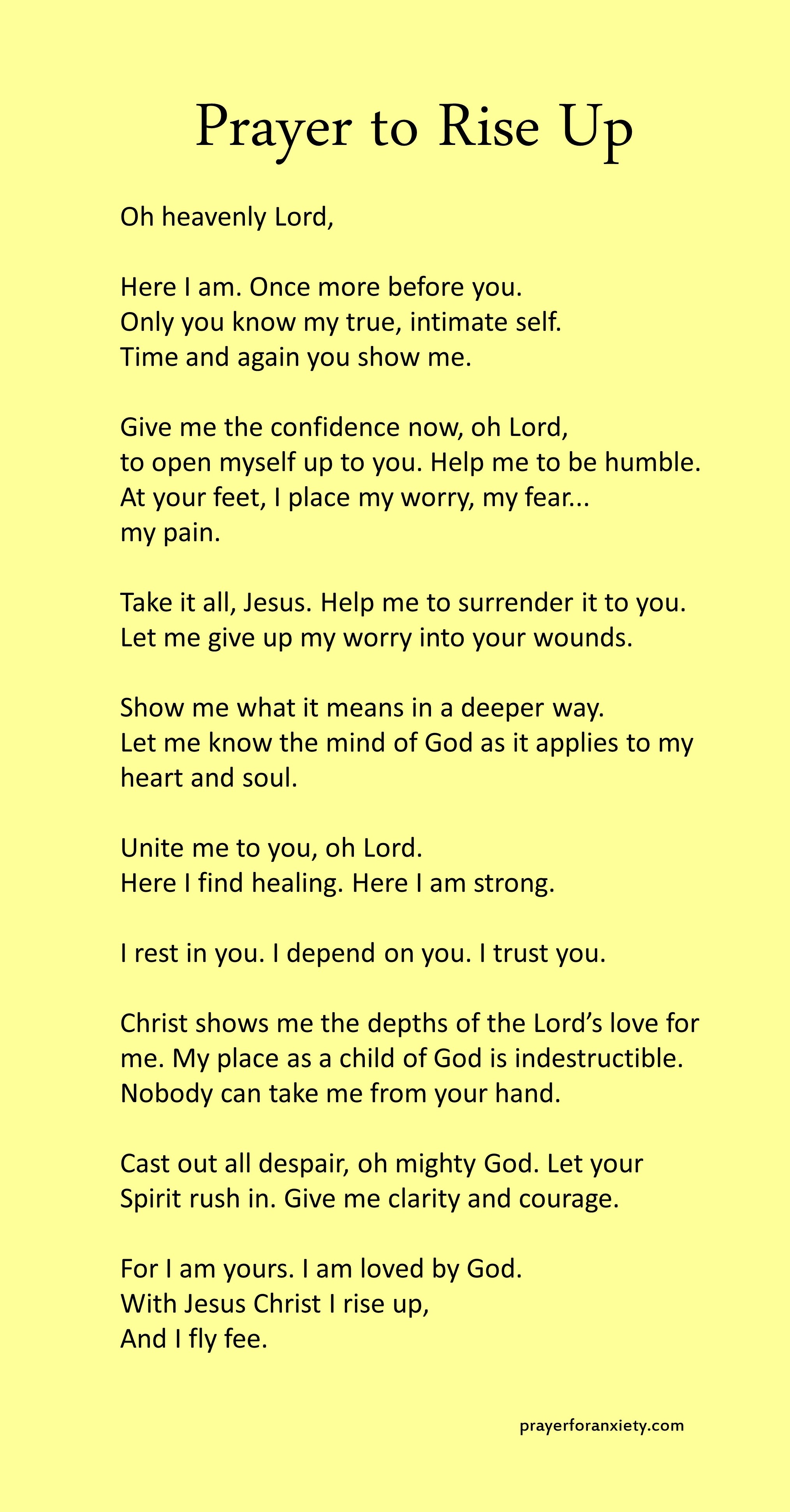 Prayer to rise up | Prayer For Anxiety