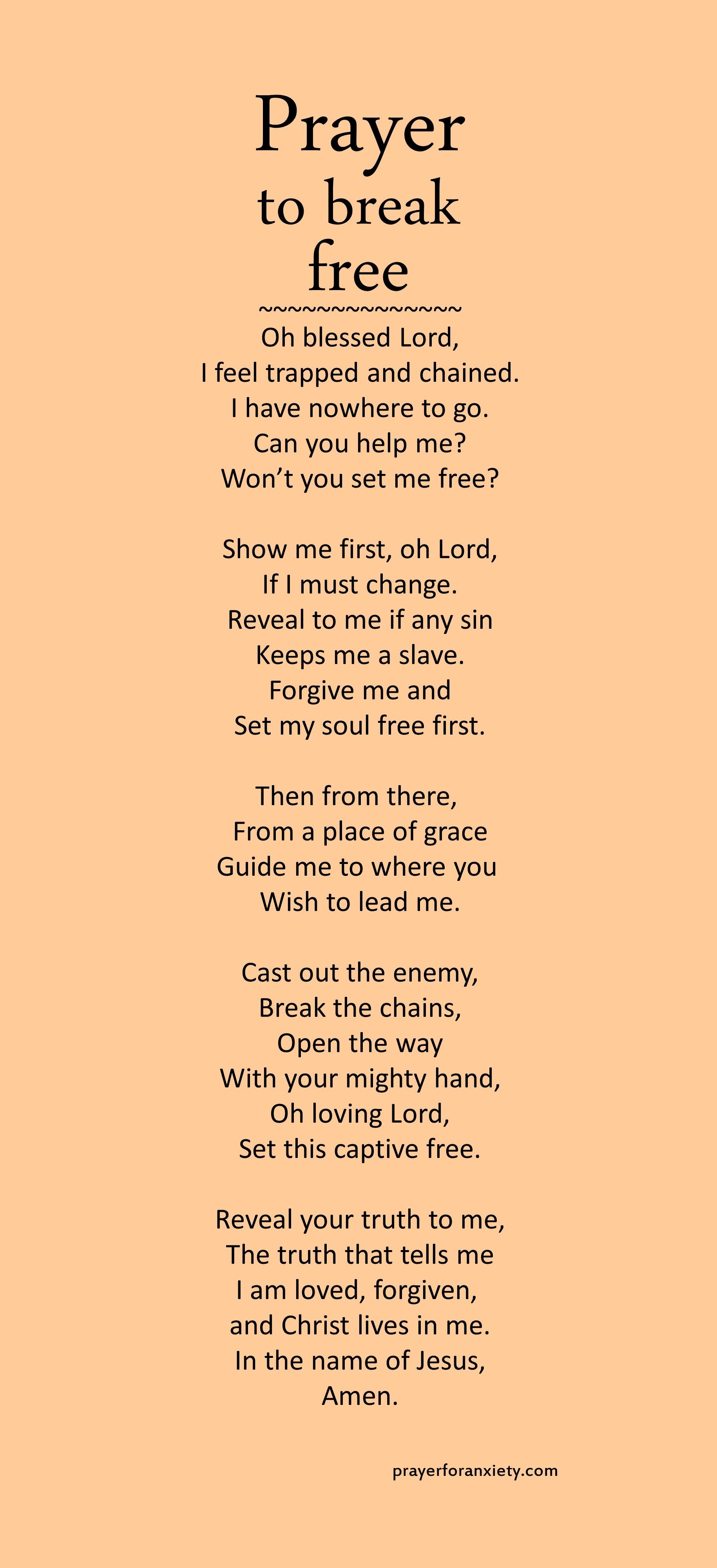 Prayer to break free | Prayer For Anxiety