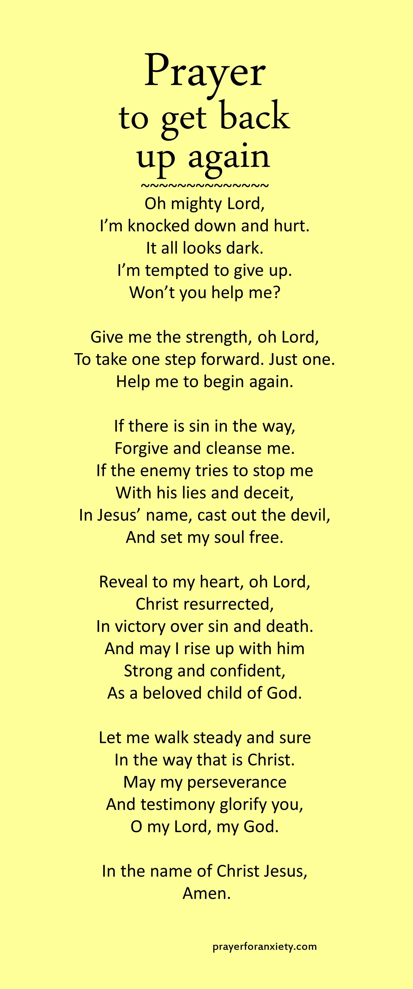 Prayer to get back up again | Prayer For Anxiety