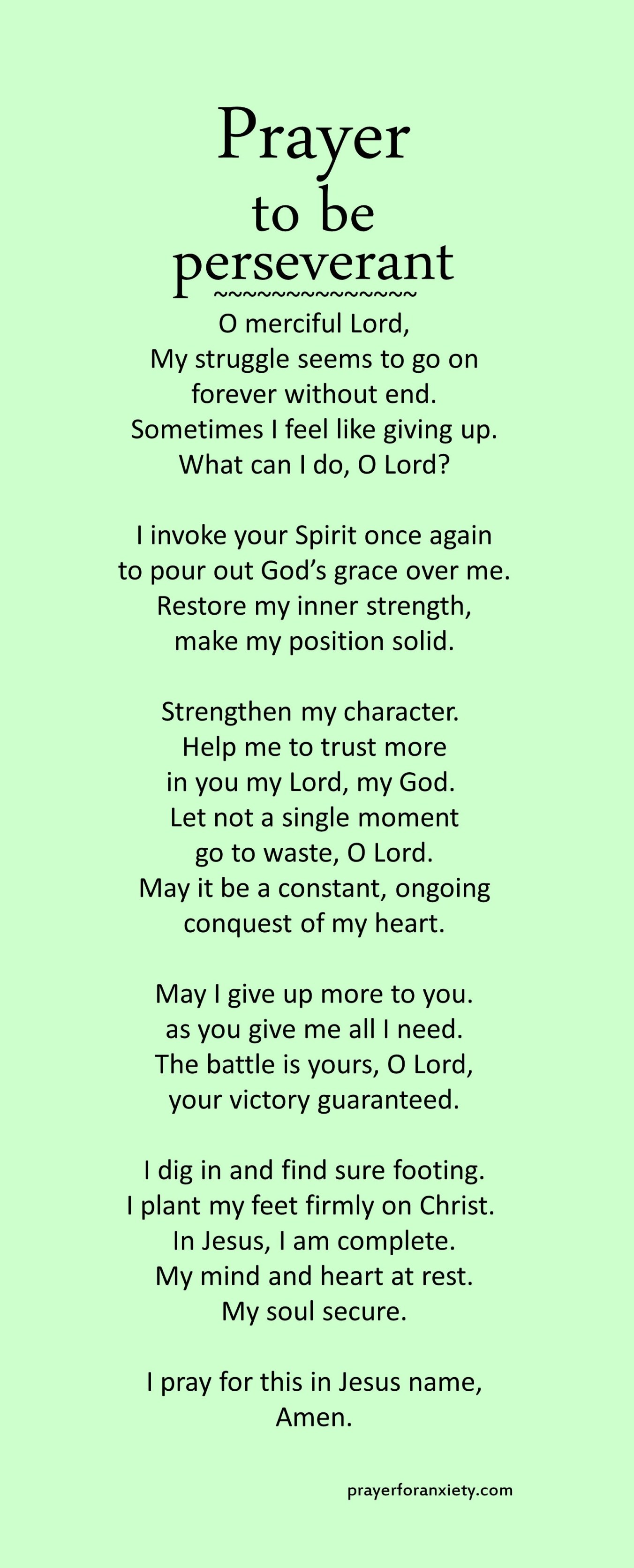 Prayer to be perseverant | Prayer For Anxiety
