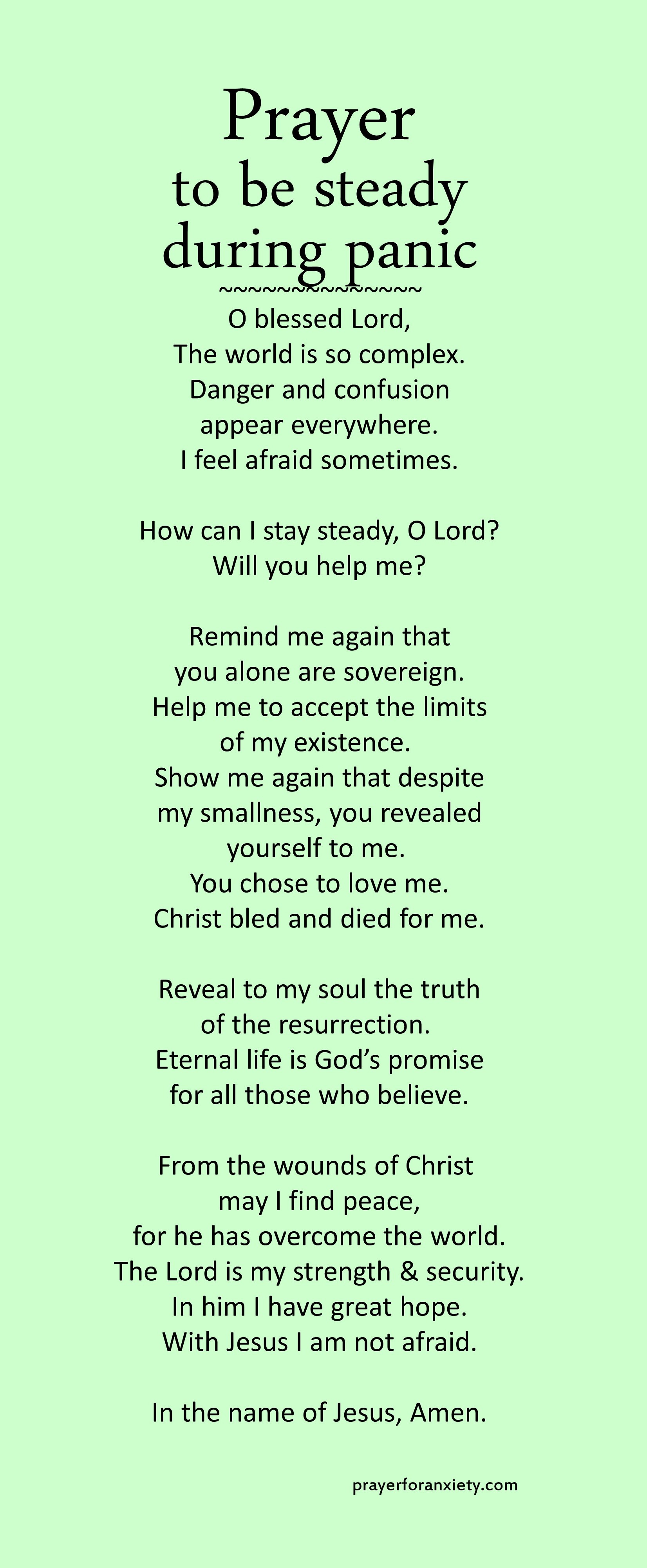 Prayer to be steady during panic (coronavirus) | Prayer For Anxiety