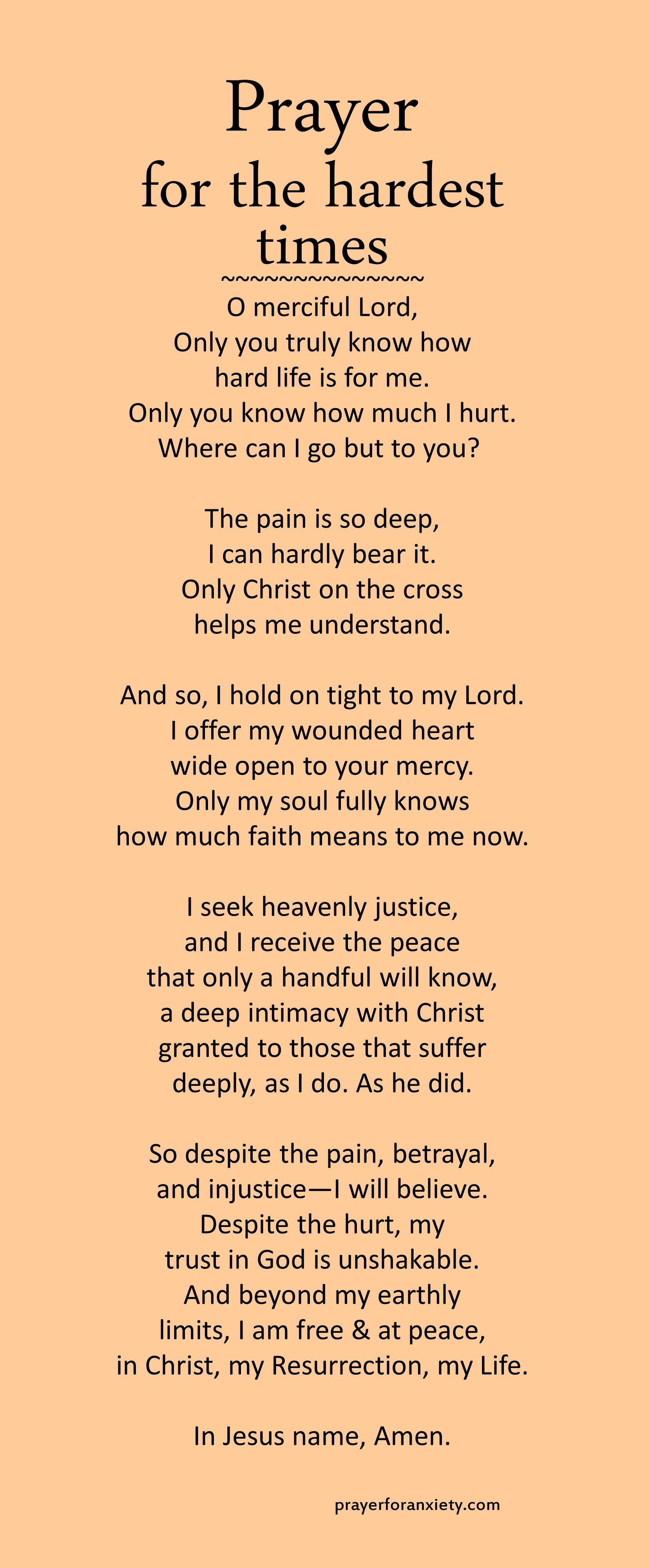 Prayer for the hardest times | Prayer For Anxiety