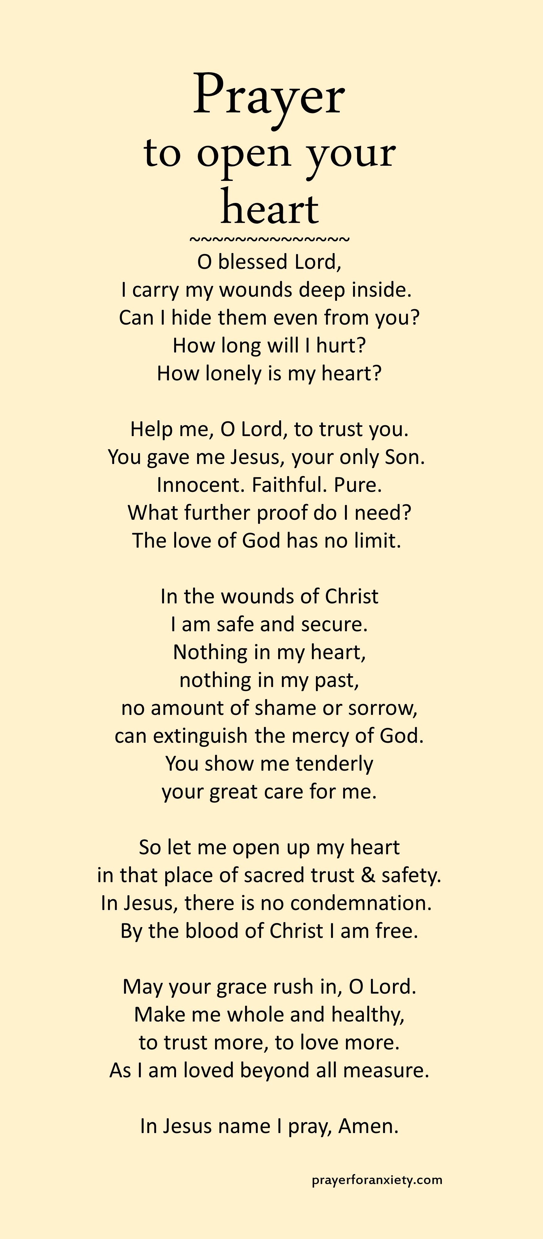 Prayer to open your heart | Prayer For Anxiety