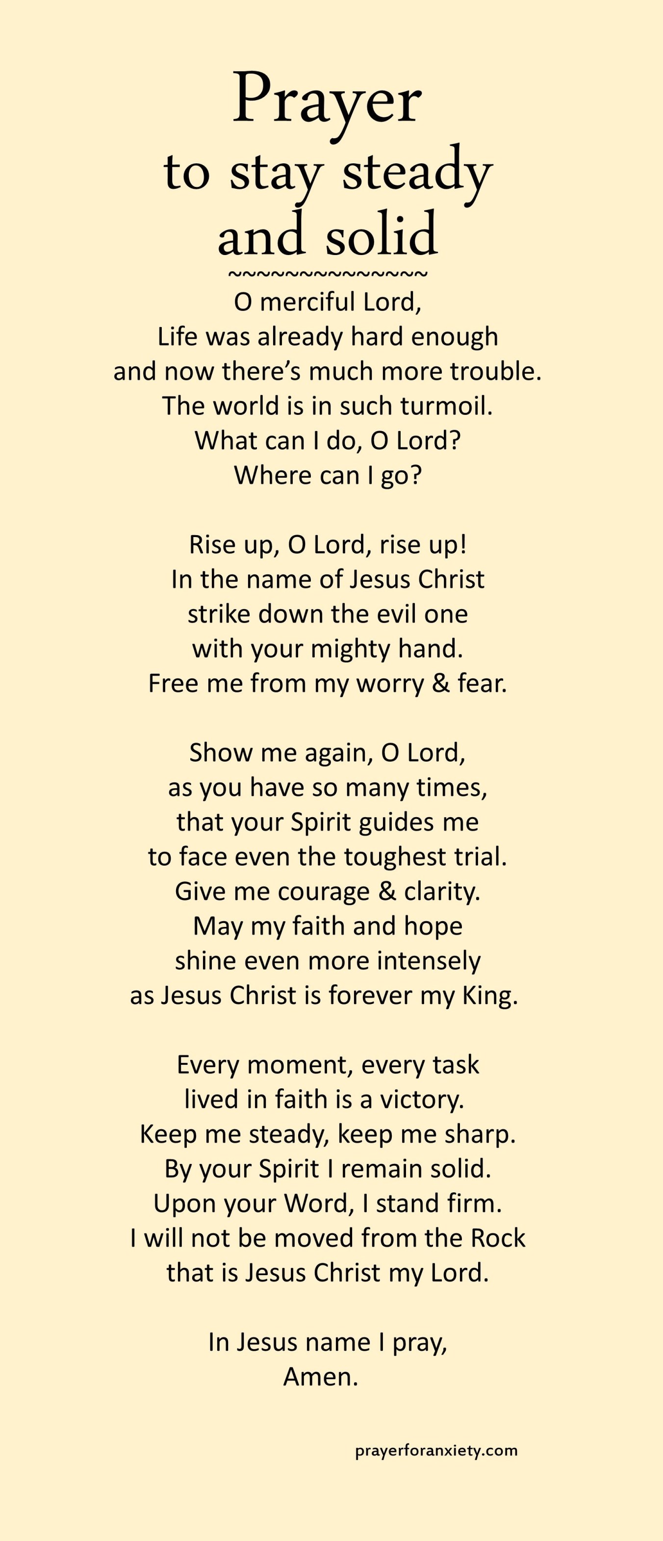 Prayer to stay steady & solid | Prayer For Anxiety