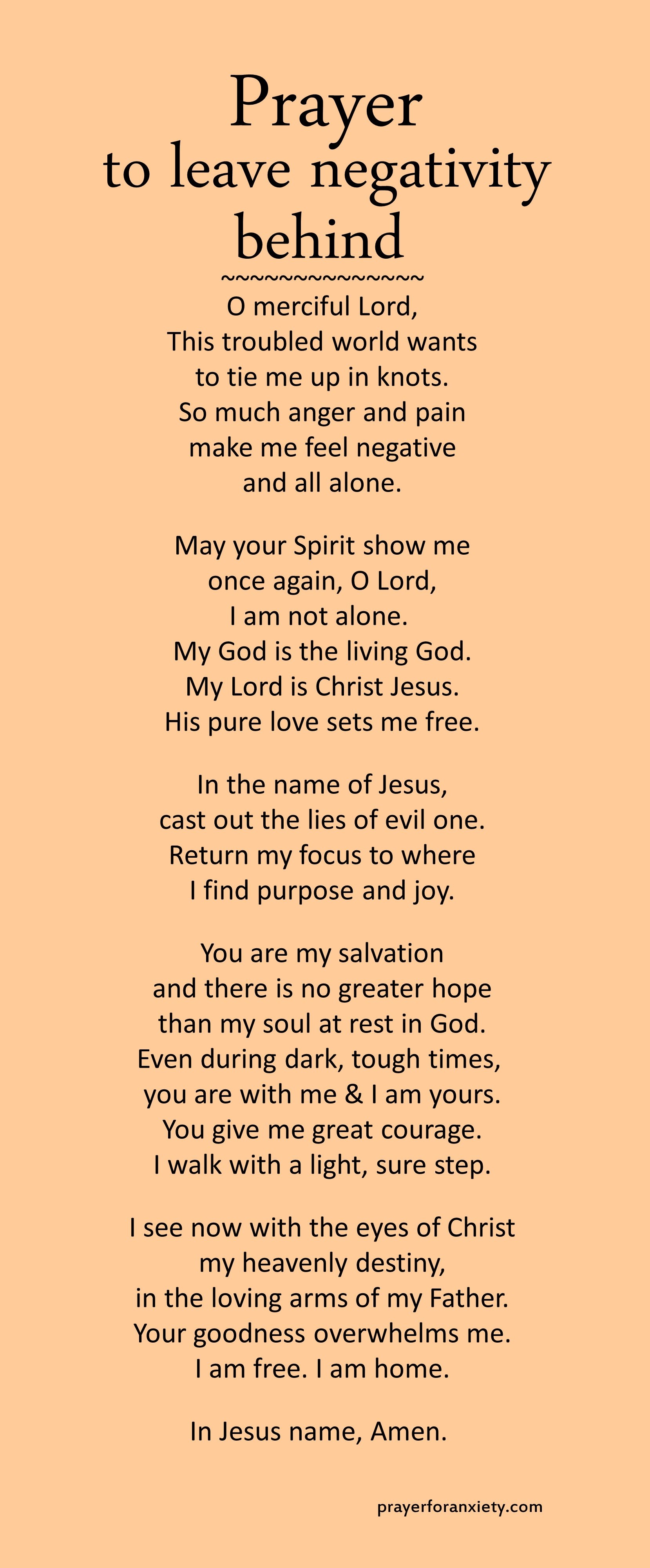 Prayer to leave negativity behind | Prayer For Anxiety