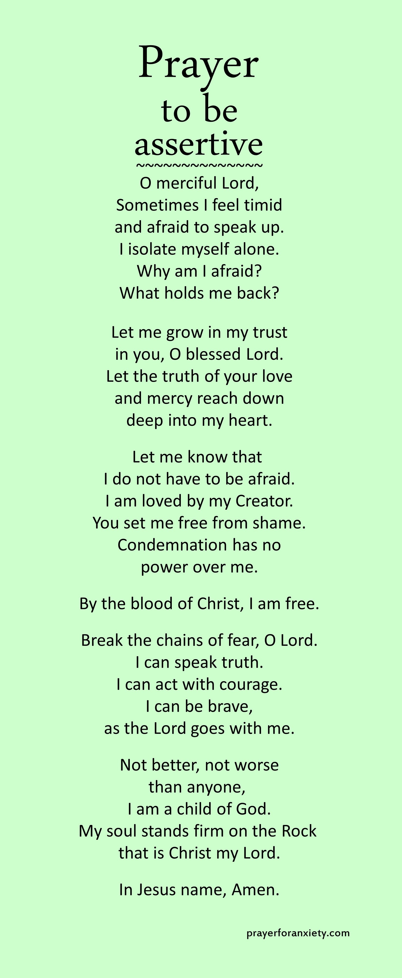 Prayer to be assertive | Prayer For Anxiety