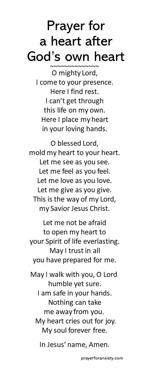 Prayer for a heart after God’s own heart | Prayer For Anxiety