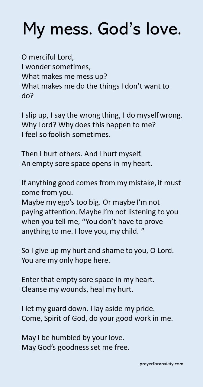 My mess. God’s love. | Prayer For Anxiety