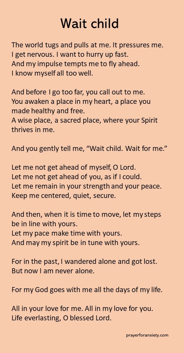 Wait child | Prayer For Anxiety