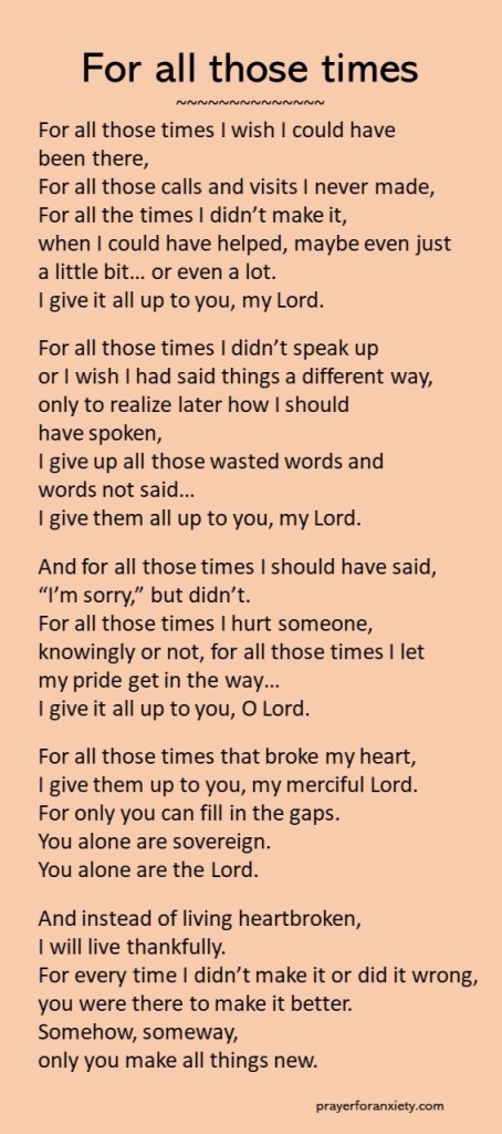 For all those times | Prayer For Anxiety