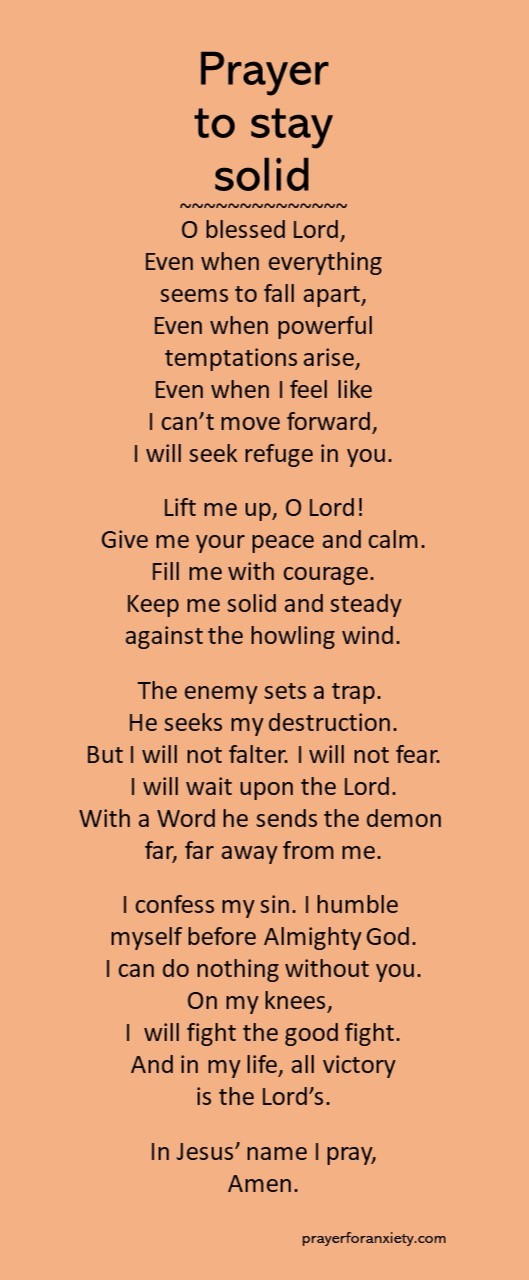 Prayer to stay solid | Prayer For Anxiety