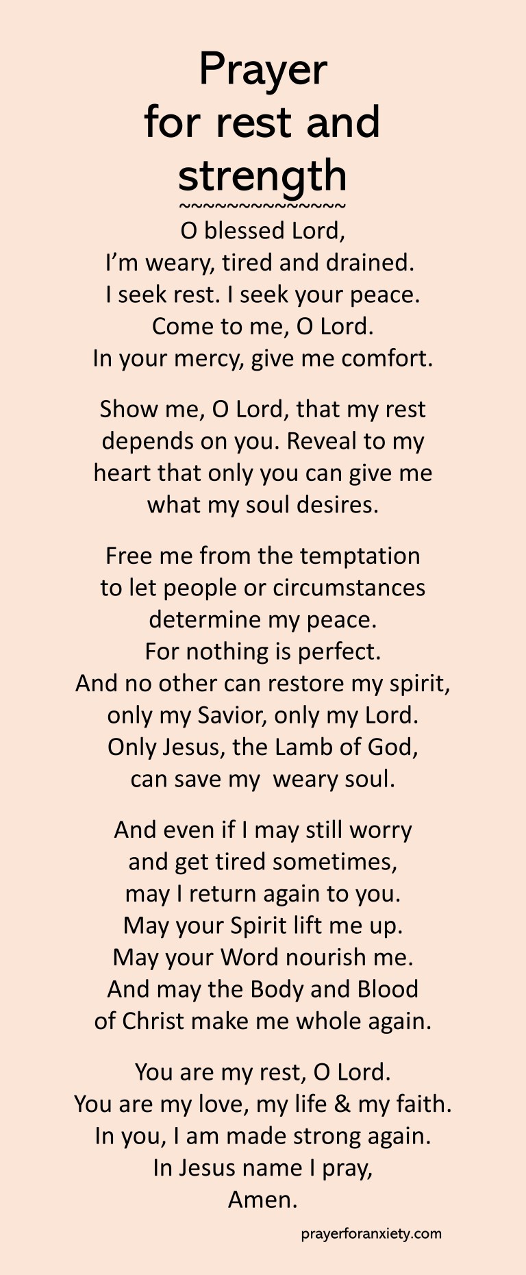 Prayer for rest and strength | Prayer For Anxiety