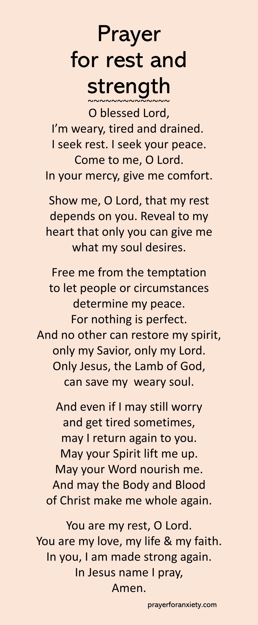 Prayer for rest and strength | Prayer For Anxiety